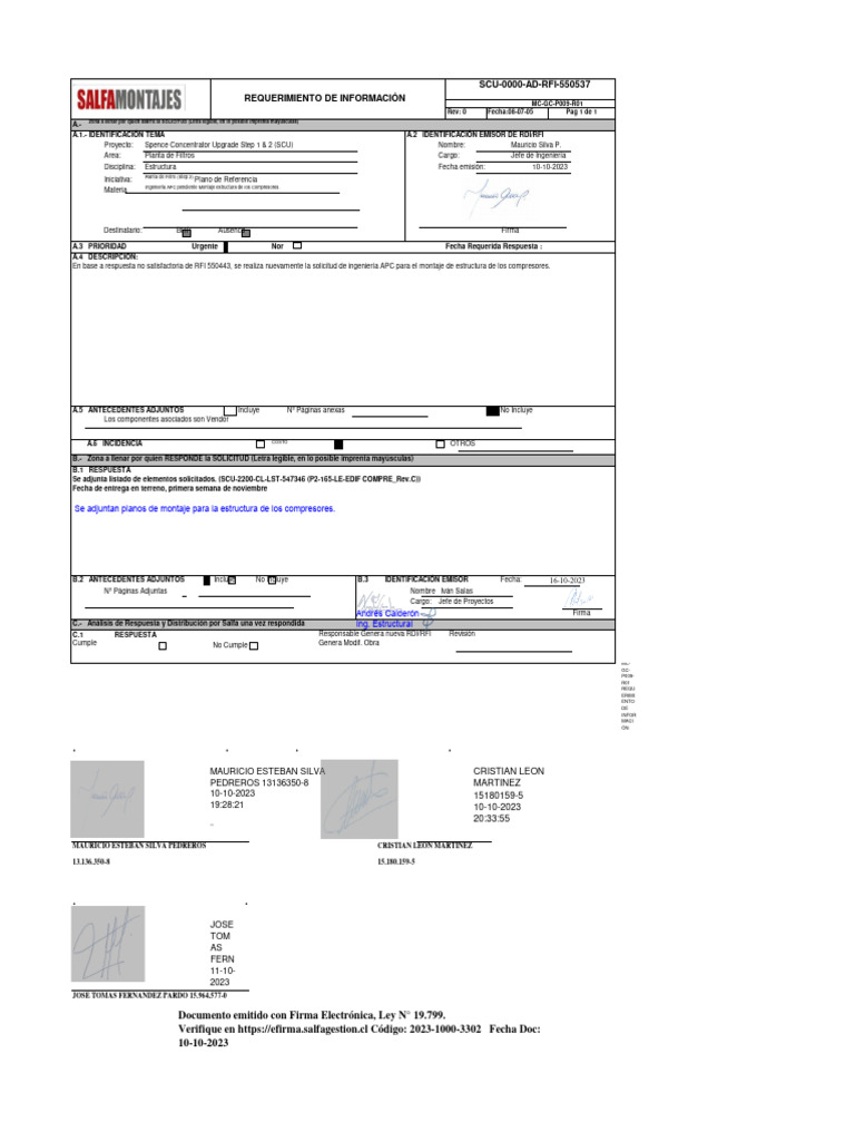 Requerimiento de Información SCU-0000AD | PDF | Ingeniería