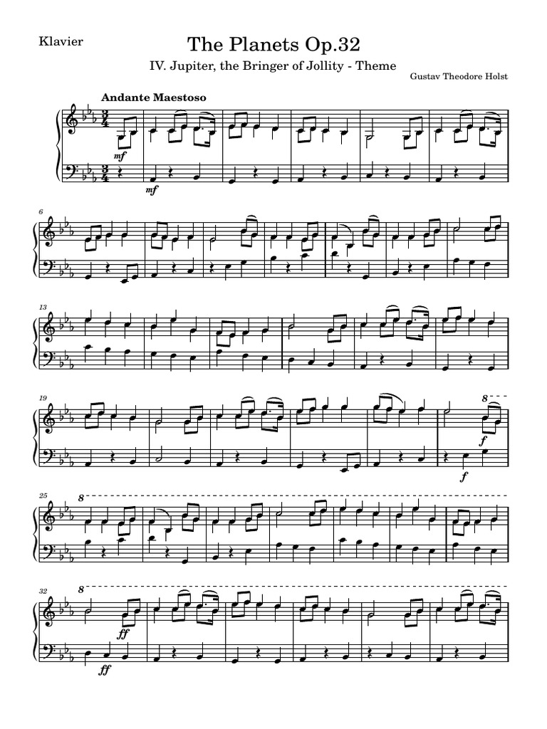 The Planets Op.32 - Piano | PDF
