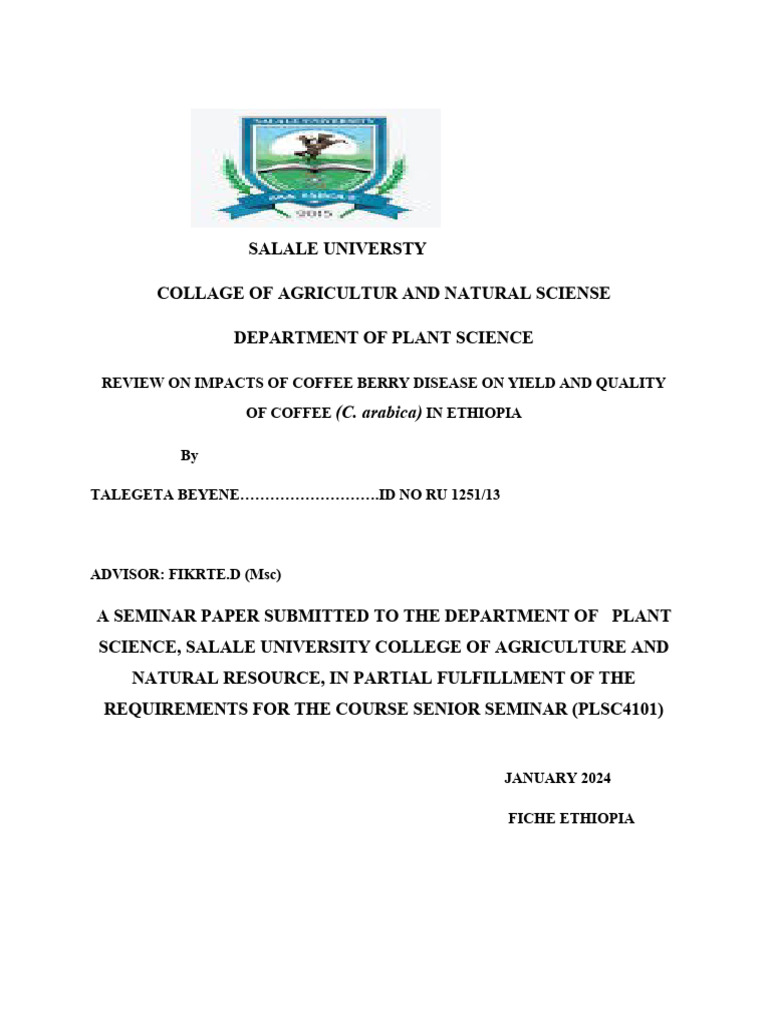 Talegeta Seminar Final Document | PDF