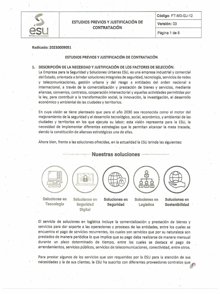 Estudio Previo .Estudio Previo Contrato 202300308 | PDF