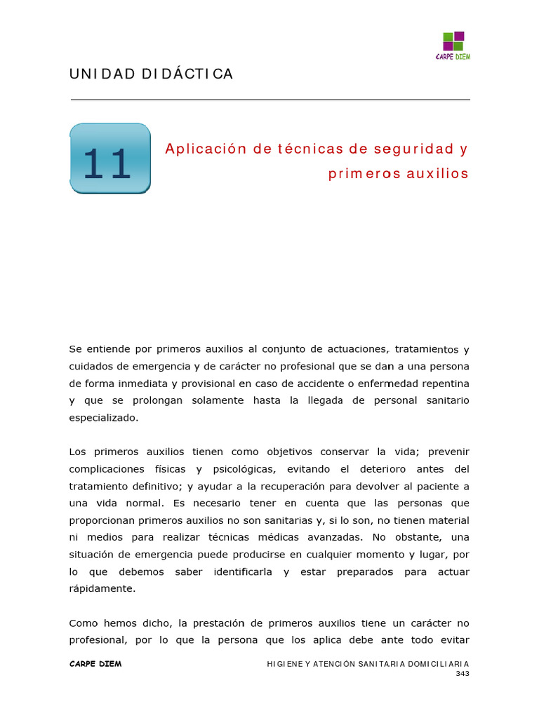 12 Aplicacion de Tecnicas de Seguridad y Primeros Auxilios | PDF