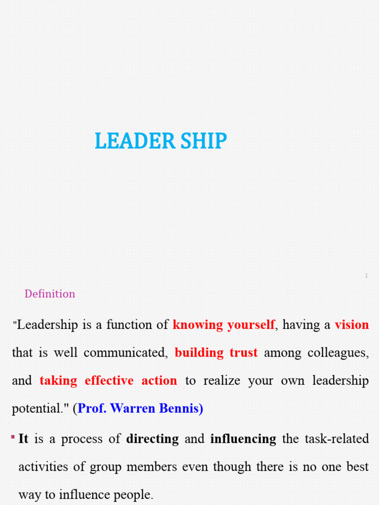 Understanding Leadership Styles and Definitions | PDF | Leadership ...