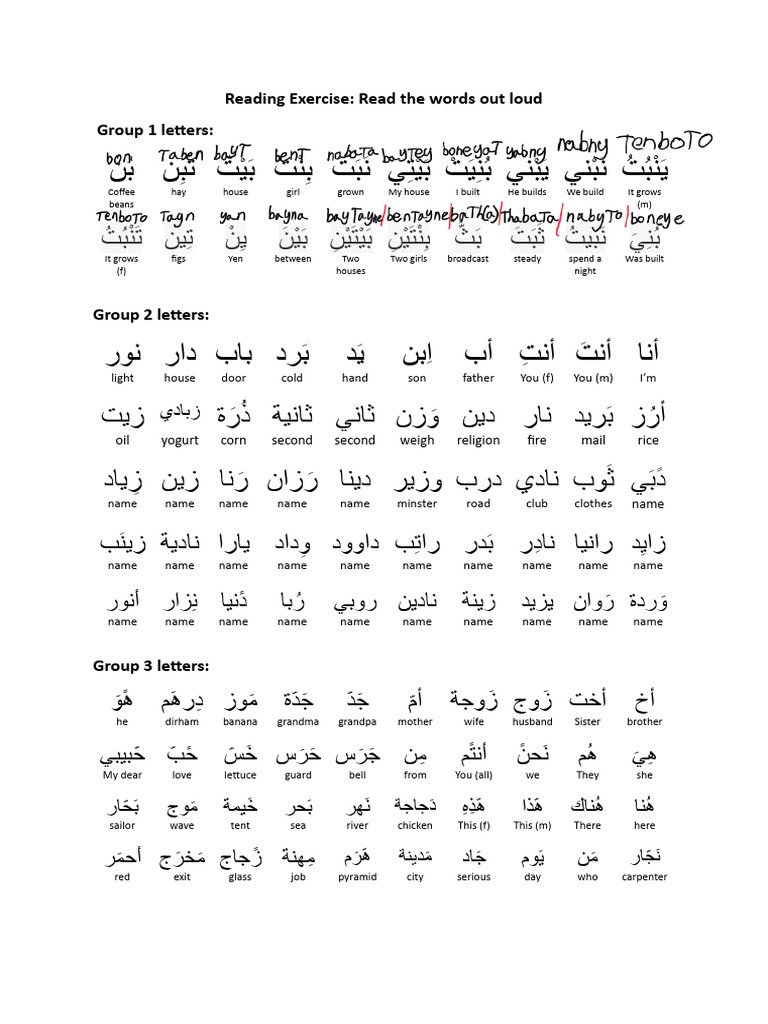 Copy Arabic Reading | PDF