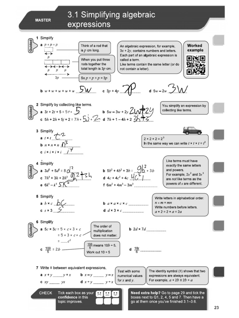 Math 3.1 Extension - Simplifying | PDF