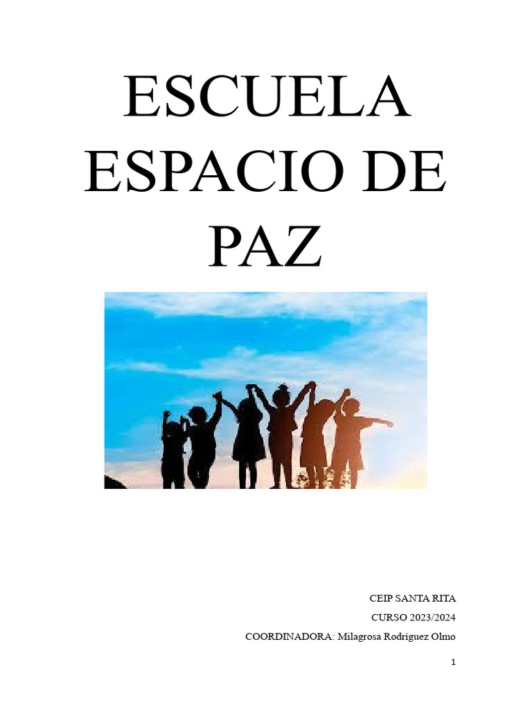 Proyecto Escuela Espacio de Paz 23-24 | PDF | Evaluación | Tolerancia
