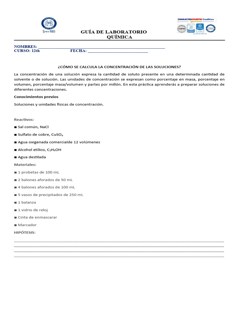 ¿Cómo Se Calcula La Concentración de Las Soluciones? | PDF ...