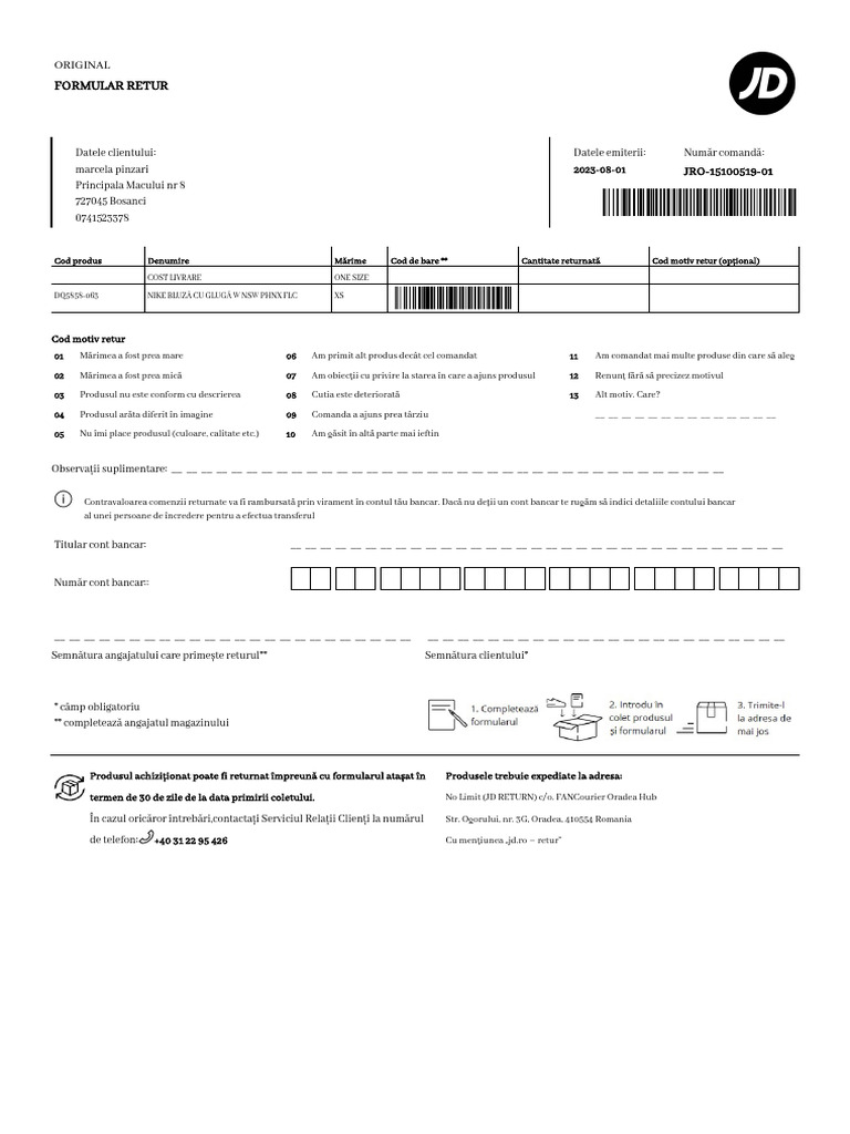 Returnați Documentul | PDF