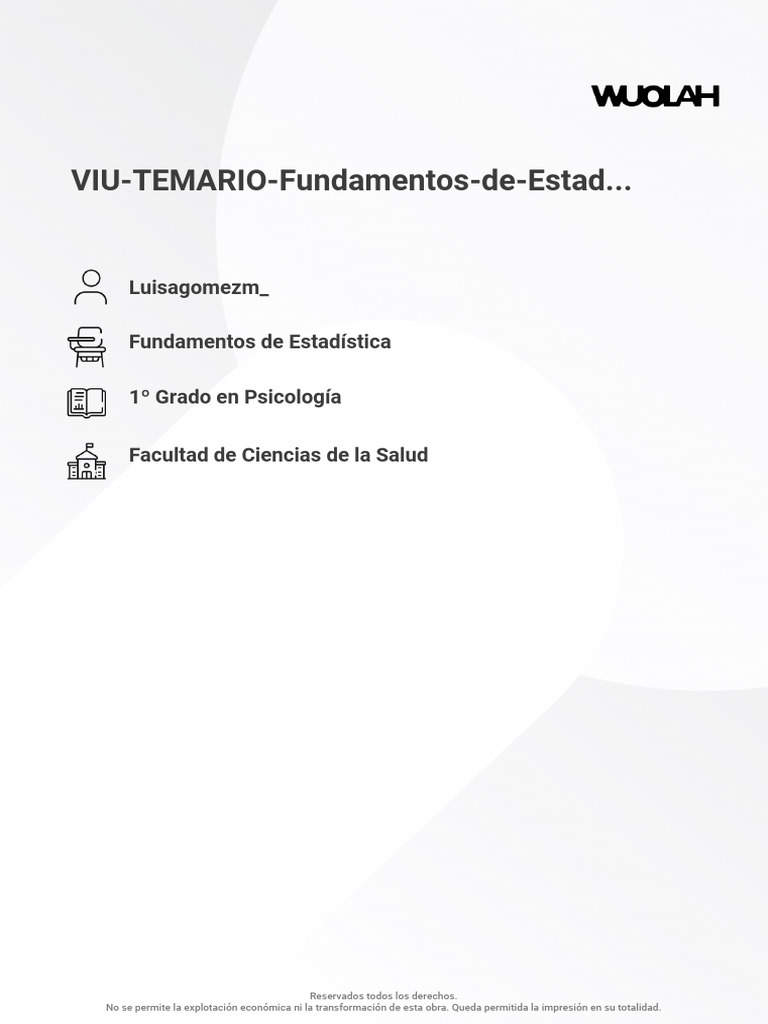 TEMARIO-Fundamentos-de-Estadistica VIU | PDF