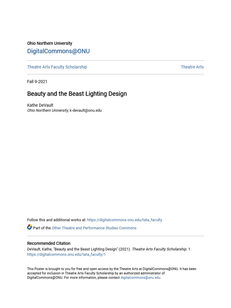 Beauty and The Beast Lighting Design | PDF