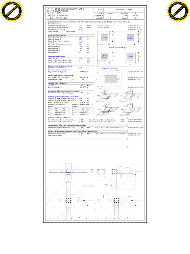 EA - Check of Punching Shear in Flat Slabs & Raft ACI 318M-14 v1.0 - 2 ...