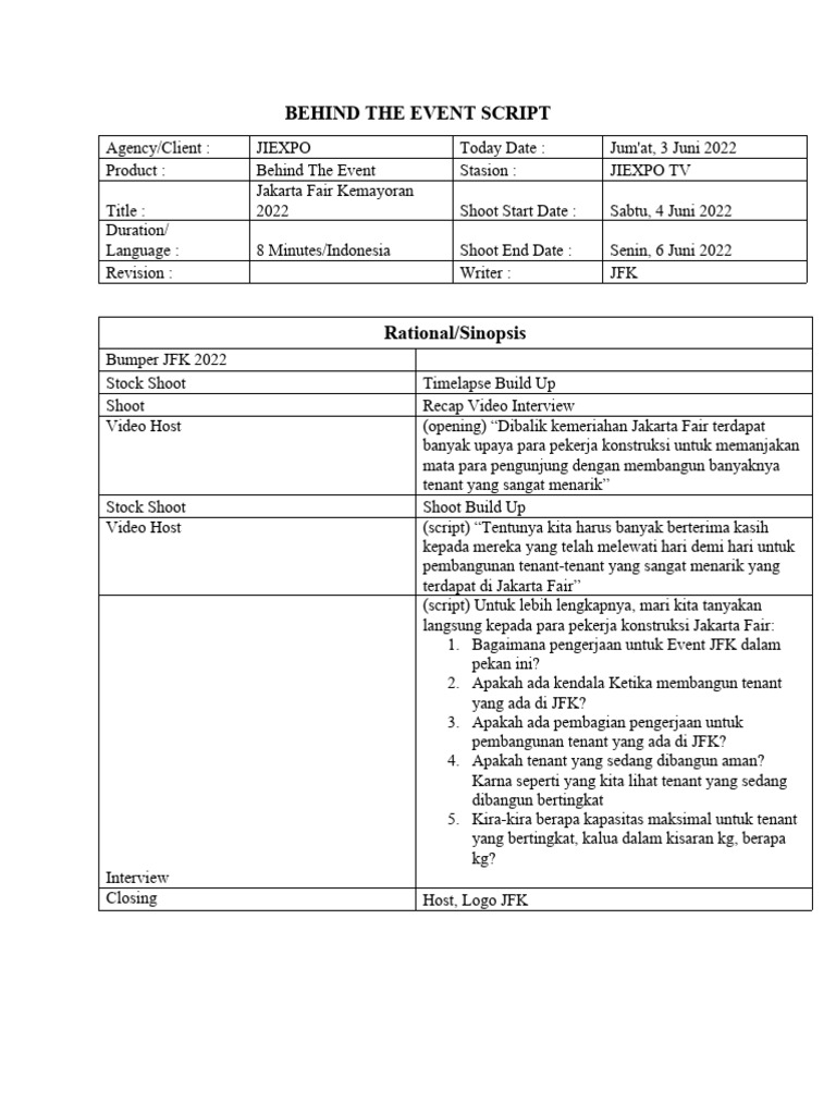 Behind The Event Script | PDF