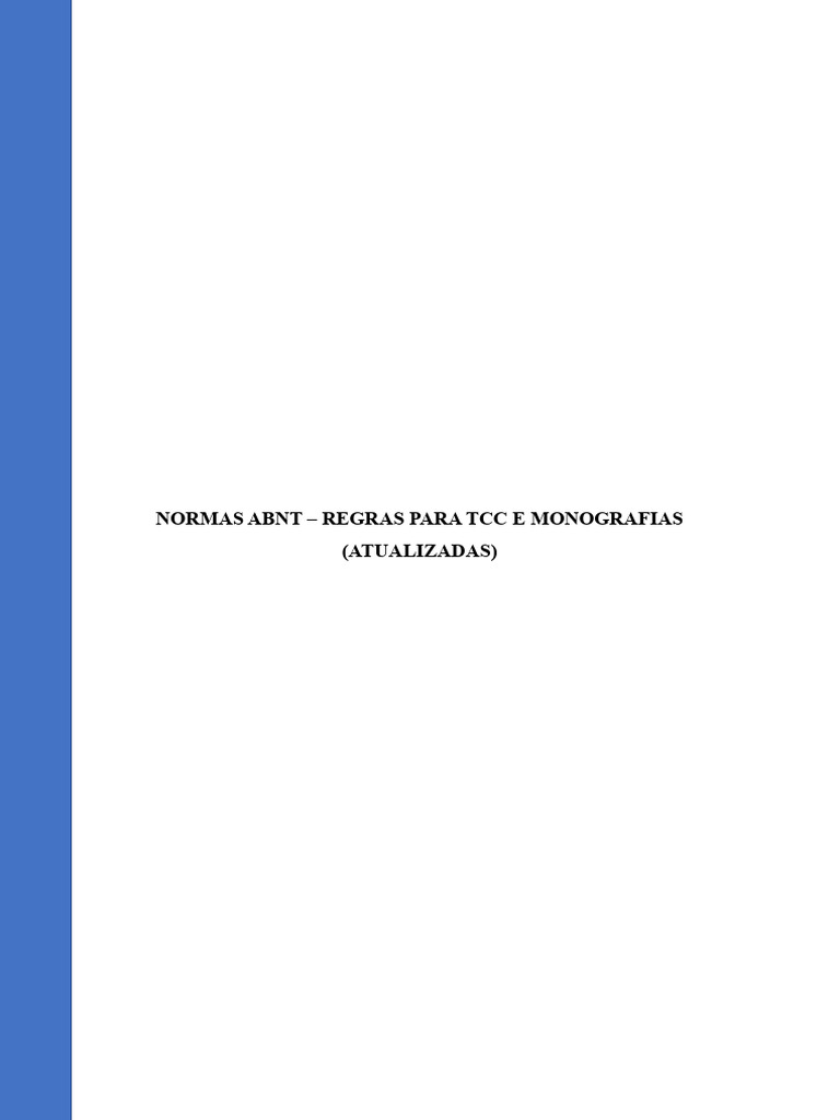 Normas Abnt Regras Para Tcc E Monografias Atualizadas Pdf