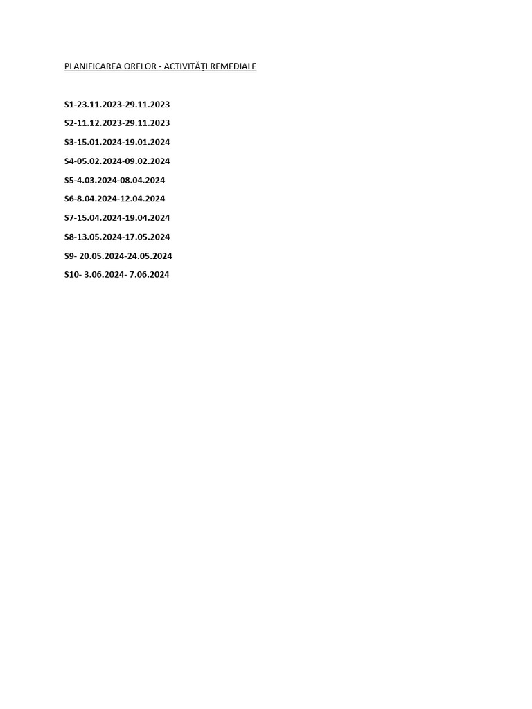 Planificare Activitati Remediale Pnras | PDF