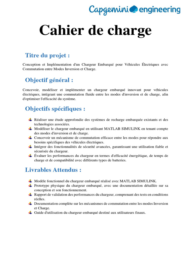 Cahier de Charge | PDF