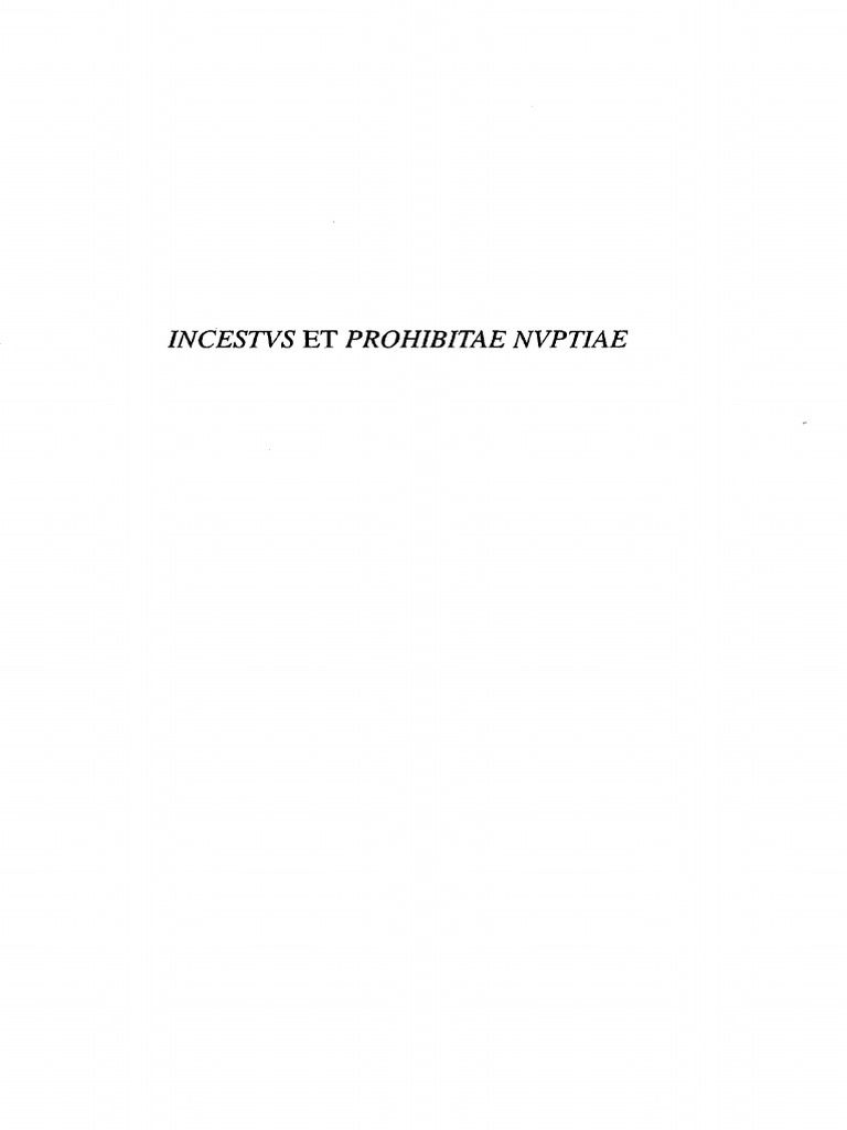 Incestus Et Prohibitae LInceste À Rome by Philippe Moreau | PDF
