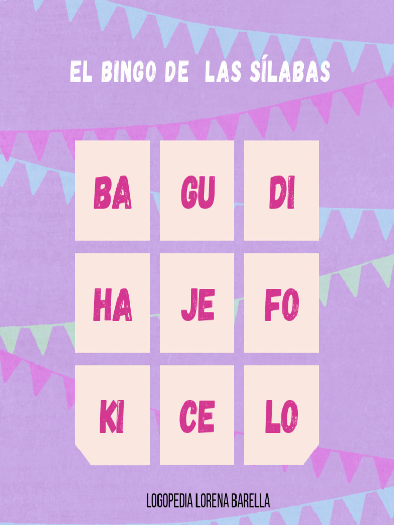 Bingo de Sílabas para Imprimir | PDF
