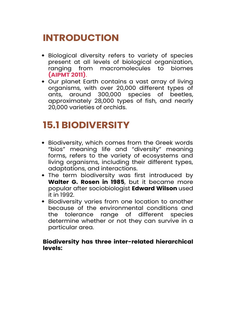 15.biodiversity and Conservation | PDF
