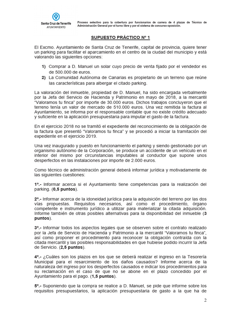 Supuestos Prácticos para Técnicos Administrativos | PDF | Presupuesto ...
