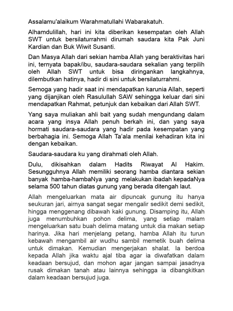 Meraih Rahmat Allah Melalui Silaturrahmi | PDF