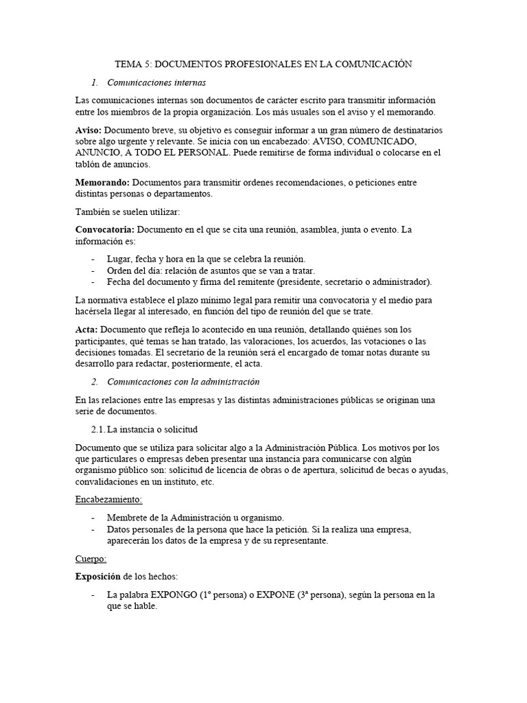 TEMA 5 Documentos Profesionales en La Comunicación | PDF | Medios de comunicación) | Papel