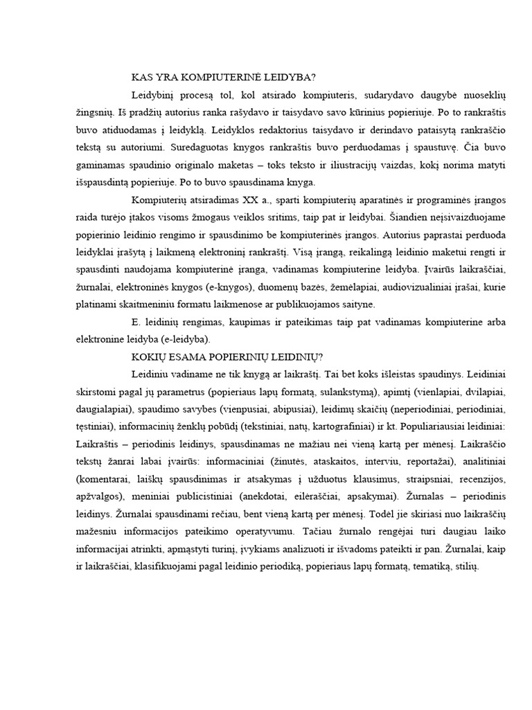 Kas Yra Leidyba | PDF