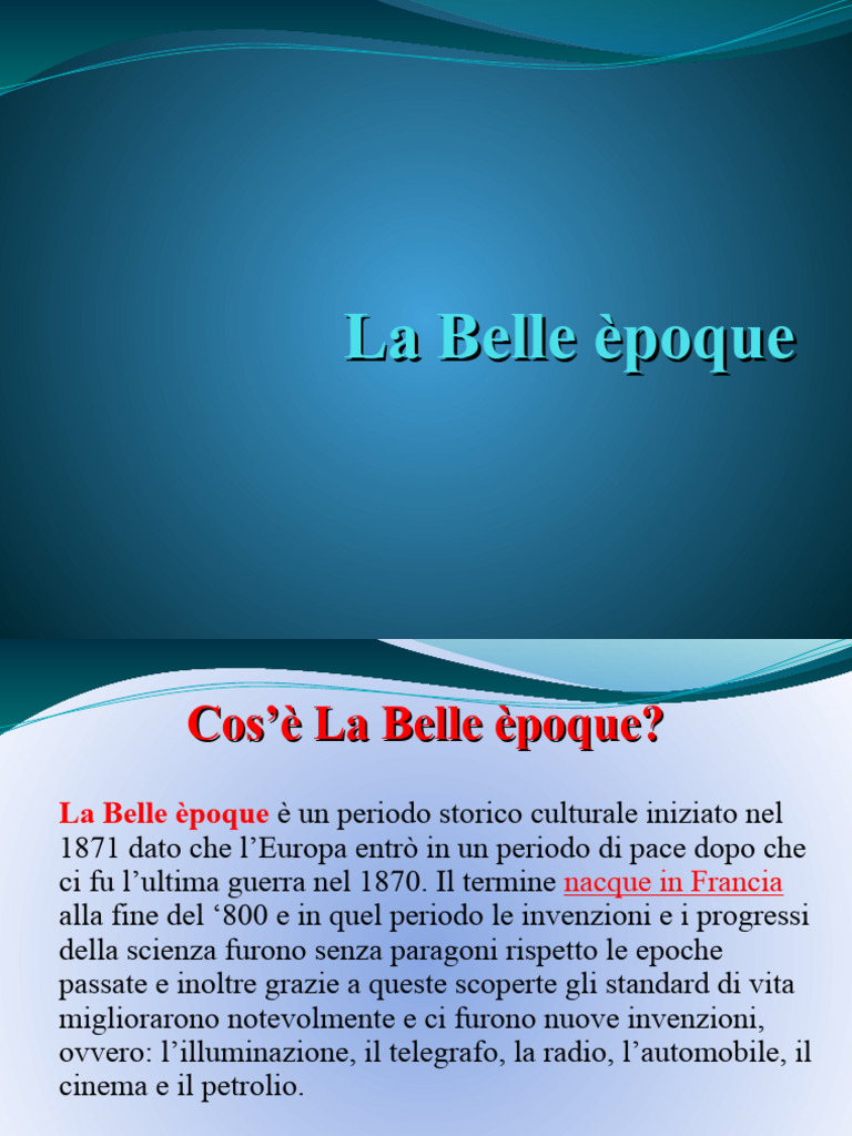 La Belle Epoque | PDF