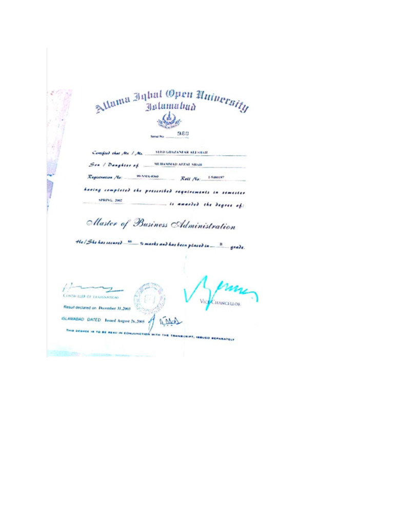 Educational Documents Ghazanfar Ali Shah | PDF