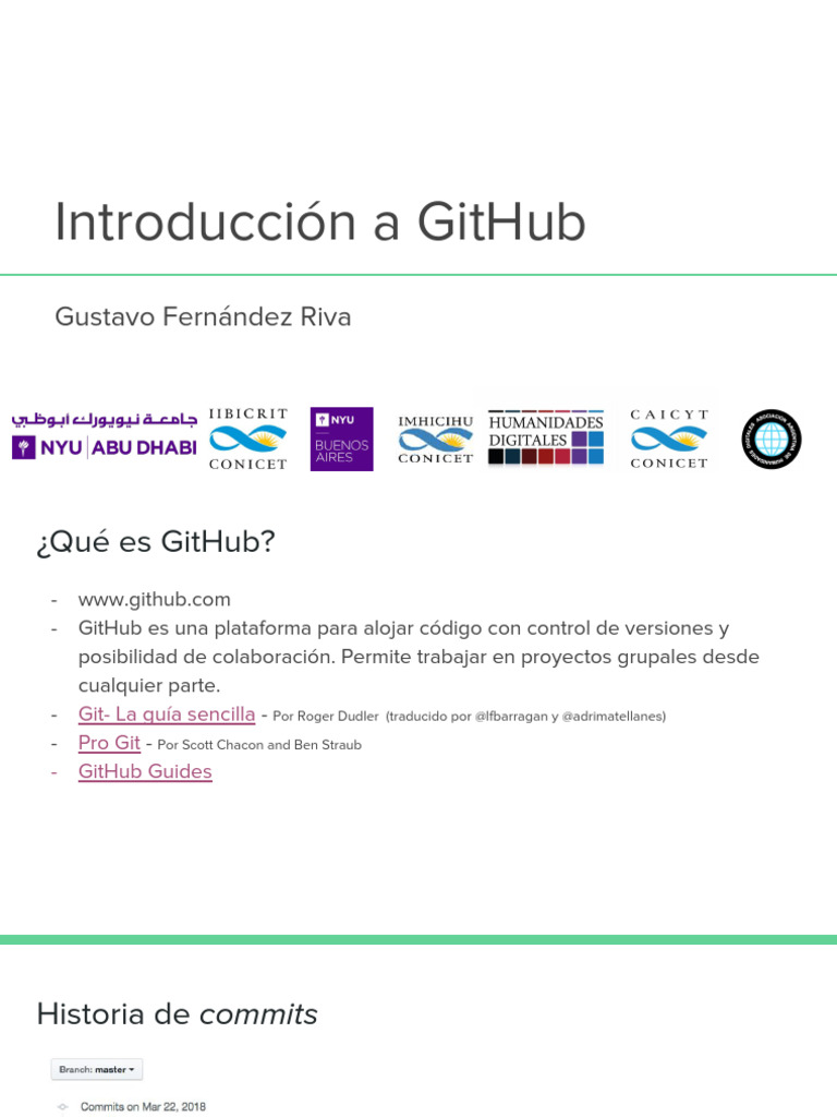 Gustavo Fernandez Riva (2018) - Introduccion A GitHub | PDF | Código fuente | Ingeniería Informática