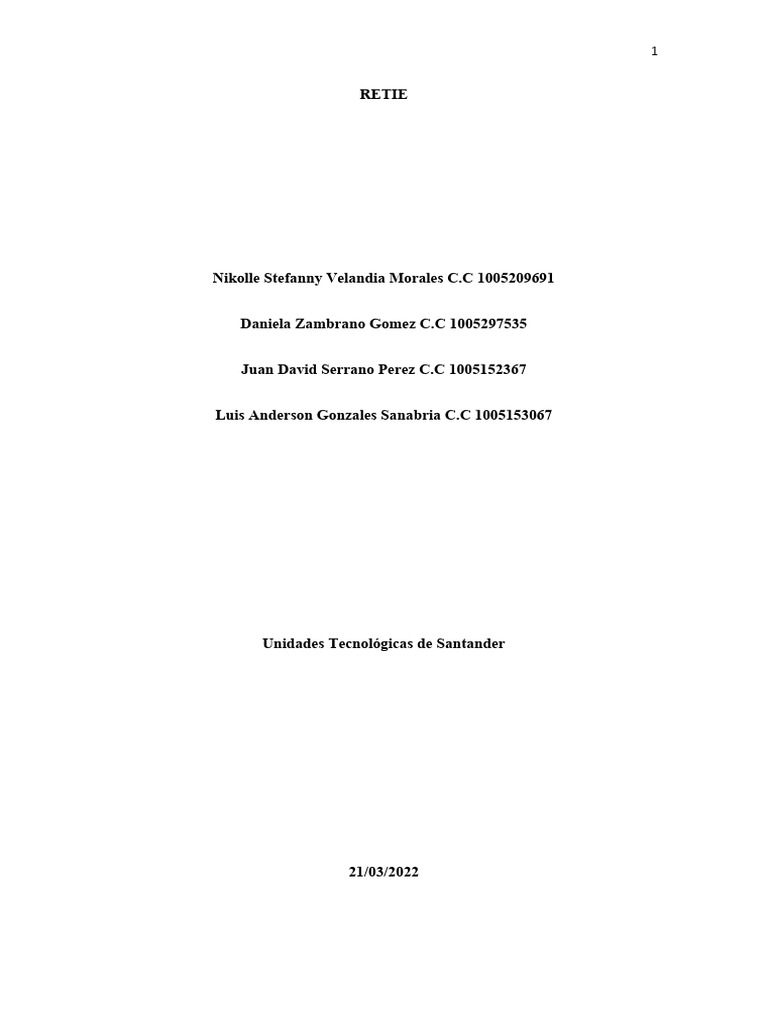 Trabajo RETIE. | PDF