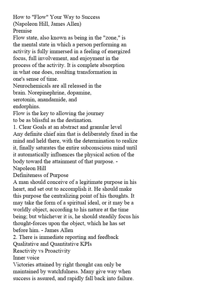 Napolean Hill The Flow | PDF