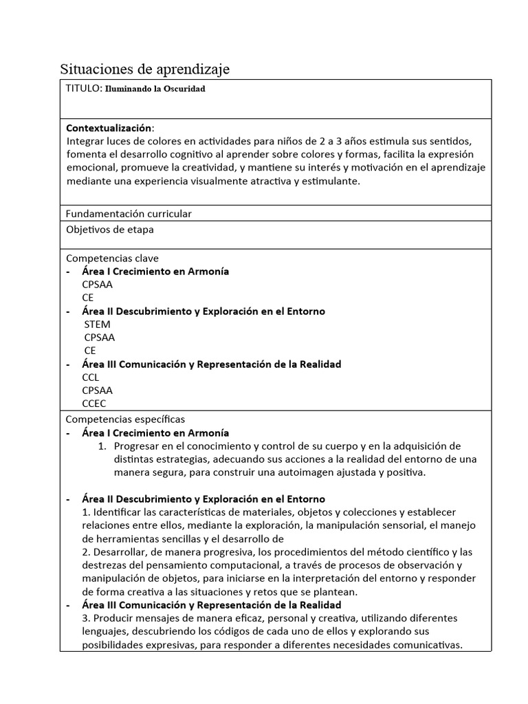 Situación de Aprendizaje | Descargar gratis PDF | Aprendizaje | Color
