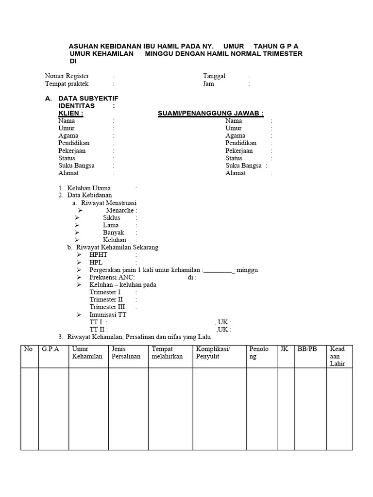 Format Askeb Depi | PDF