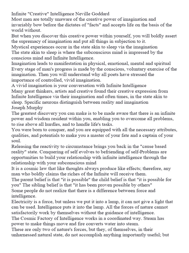 Harnessing Infinite Creative Intelligence | PDF