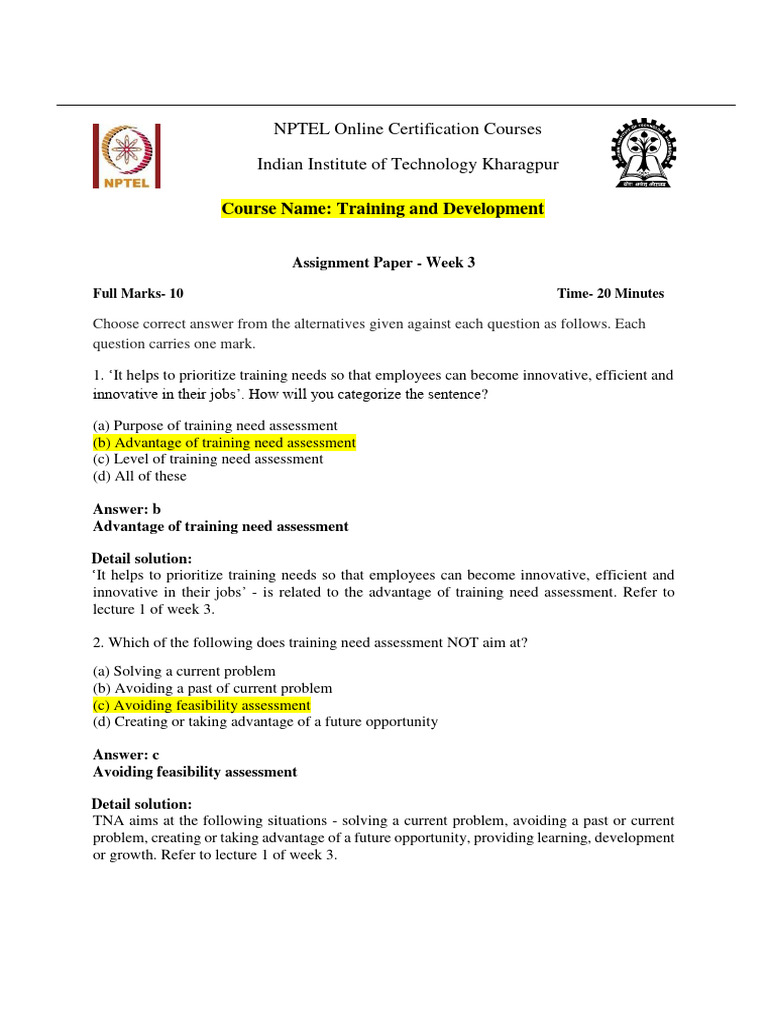Assignment TRG and Dev - Week 3 | PDF | Competence (Human Resources ...