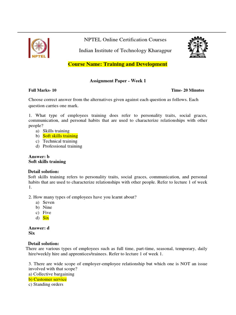 Assignment TRG and Dev - Week 1 | PDF