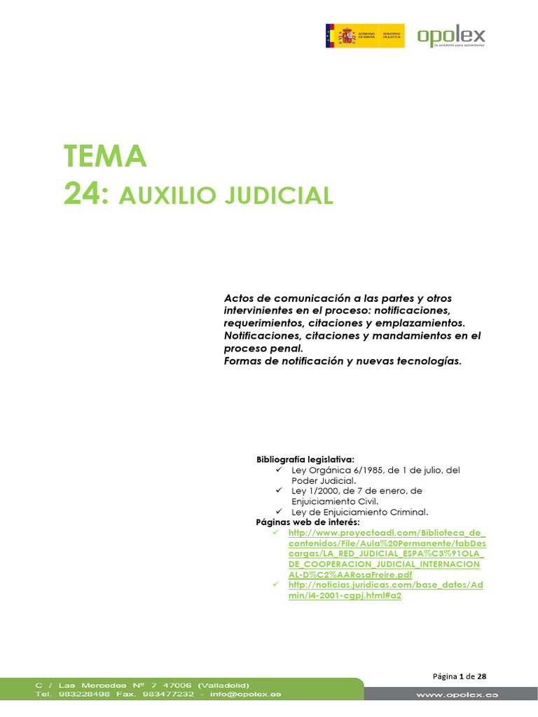 Tema 24 | PDF | Ley procesal | Judicaturas