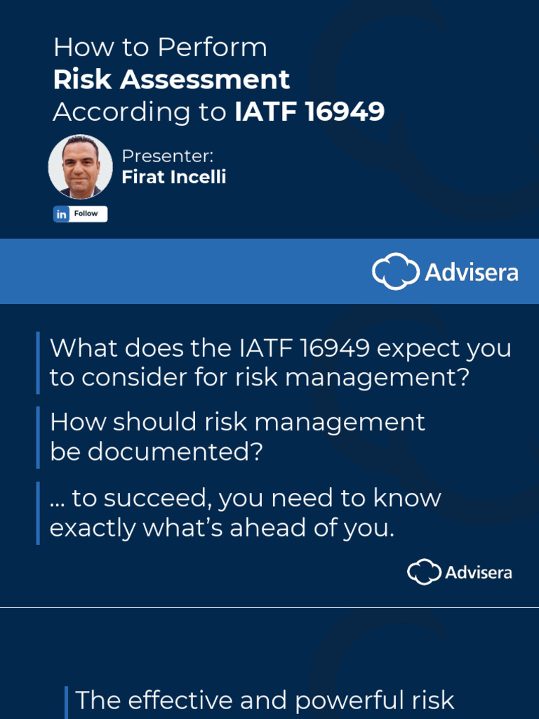 How To Perform Risk Assessment According To IATF 16949 Webinar ...