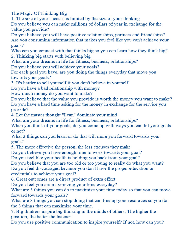 Unlocking Big Thinking for Success | PDF