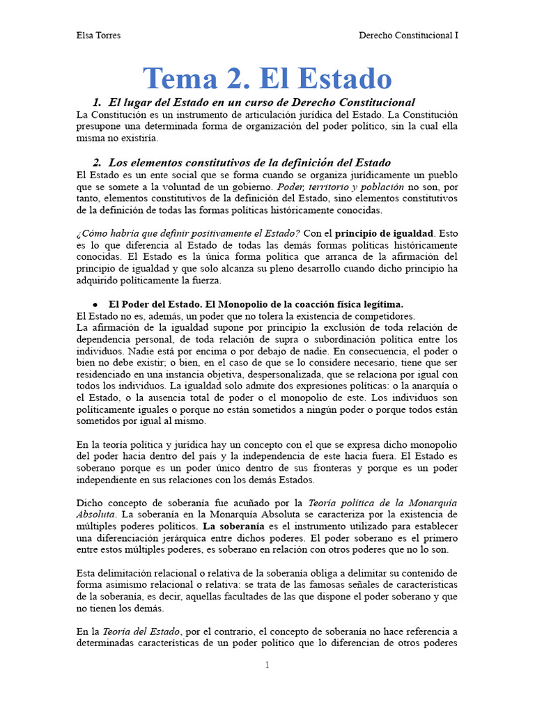 Tema 2. El Estado | PDF