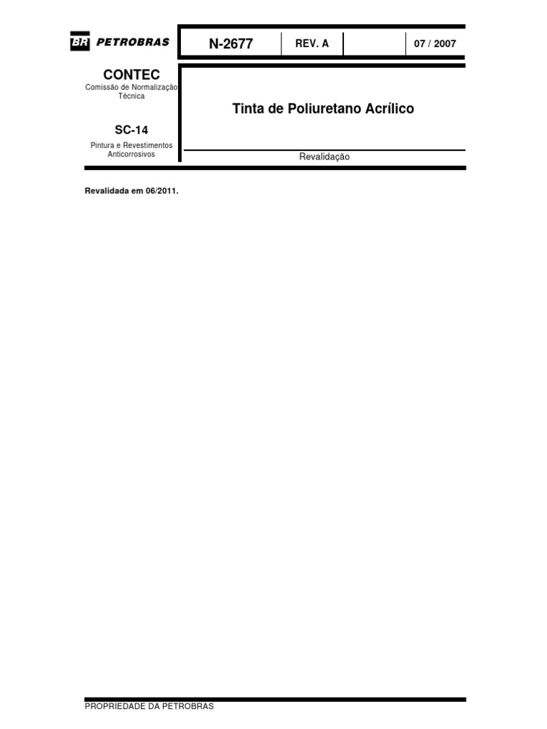 PETROBRAS N-2677 Tinta de Poliuretano Acrilico | PDF