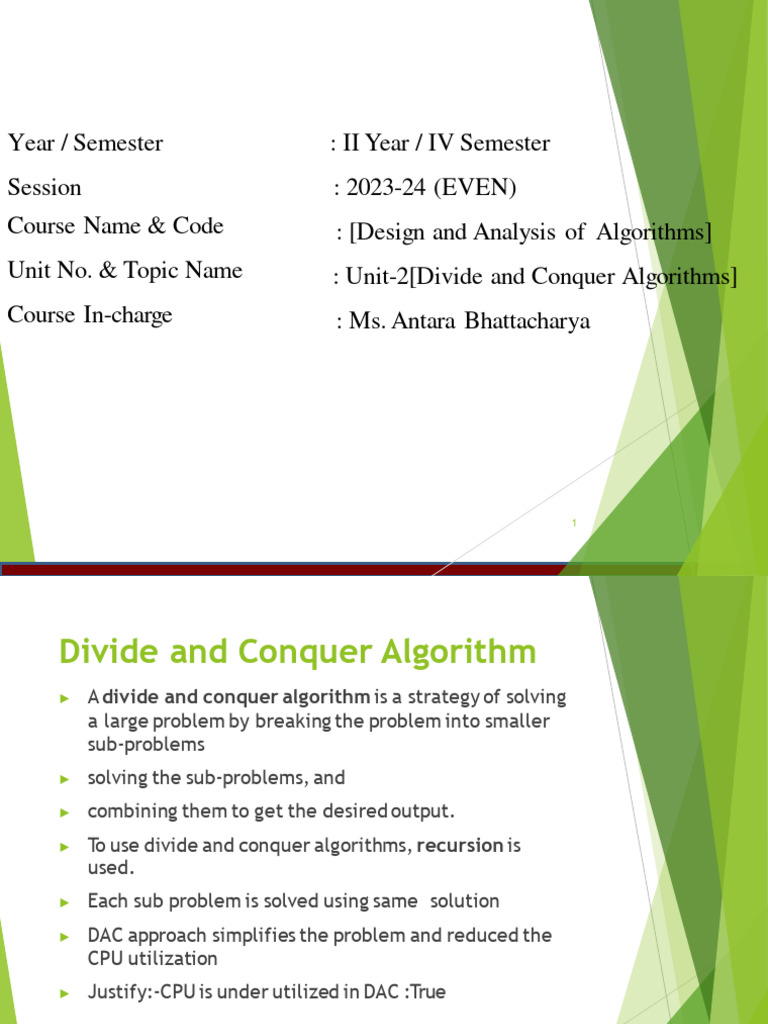 DAA Unit 2 Divide and Conquer | PDF DAA Unit 2 Divide and Conquer | PDF