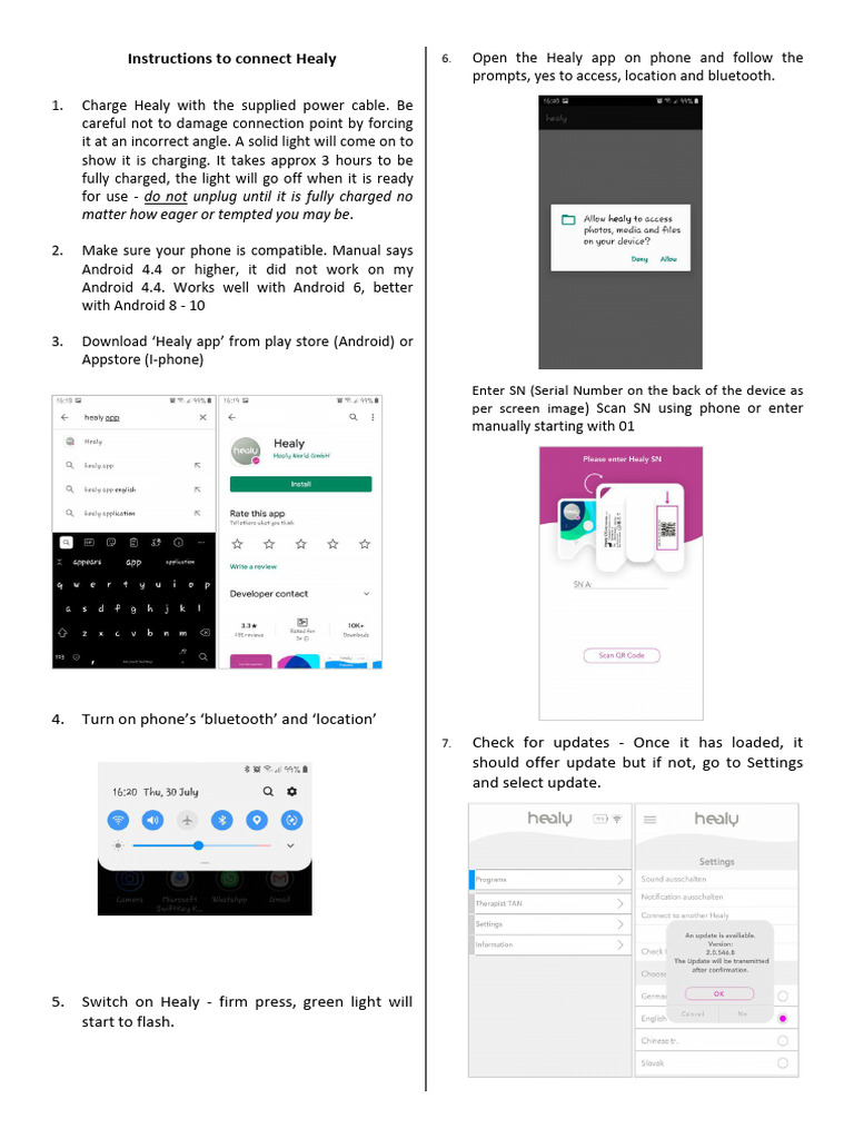 Instructions To Connect Healy - 240128 - 202224 | PDF | Android (Operating System) | Google Play