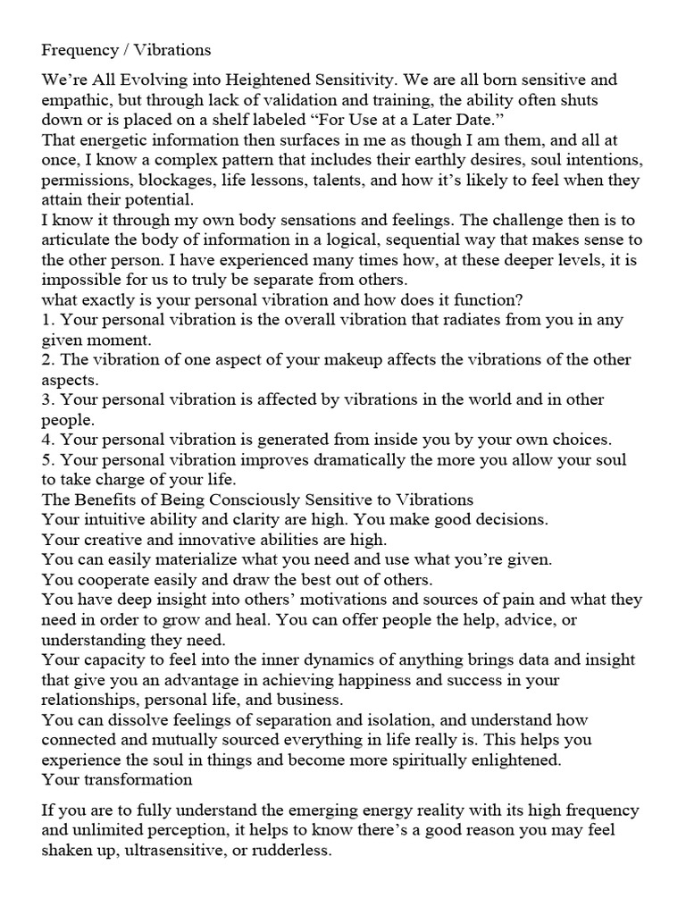 Frequency by Penney Peirce | PDF | Feeling | Awareness