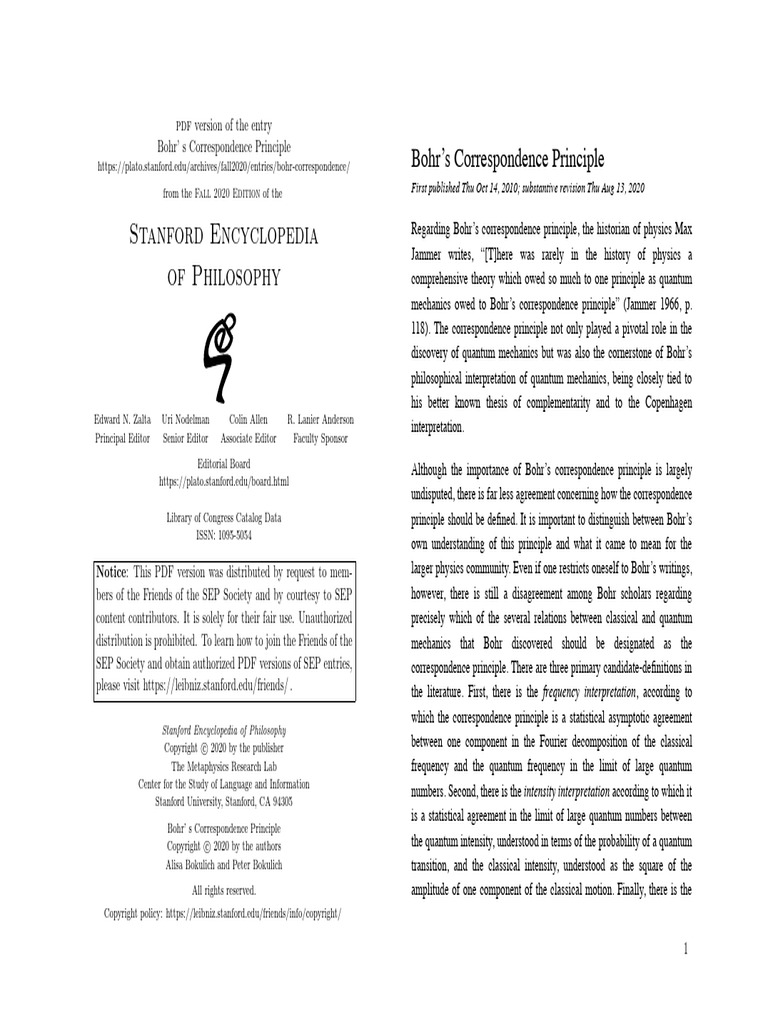 Borov Princip Korespondencije | PDF