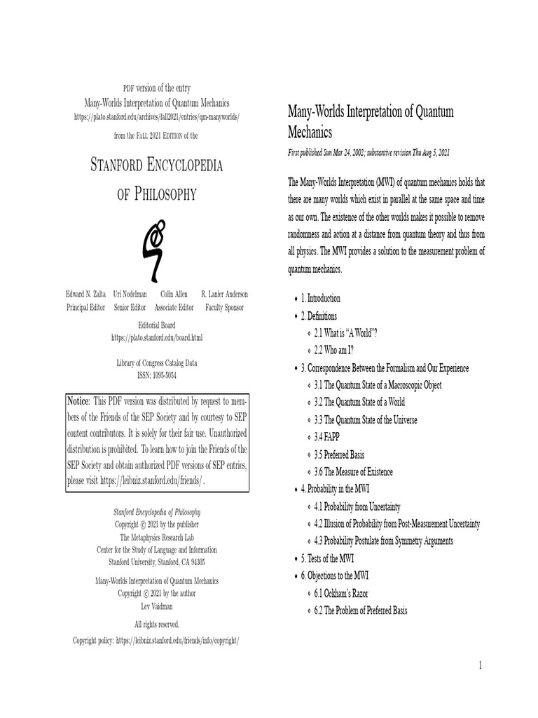 Qm-Manyworlds A4 | PDF | Many Worlds Interpretation | Quantum Mechanics Qm-Manyworlds A4 | PDF | Many Worlds Interpretation | Quantum Mechanics