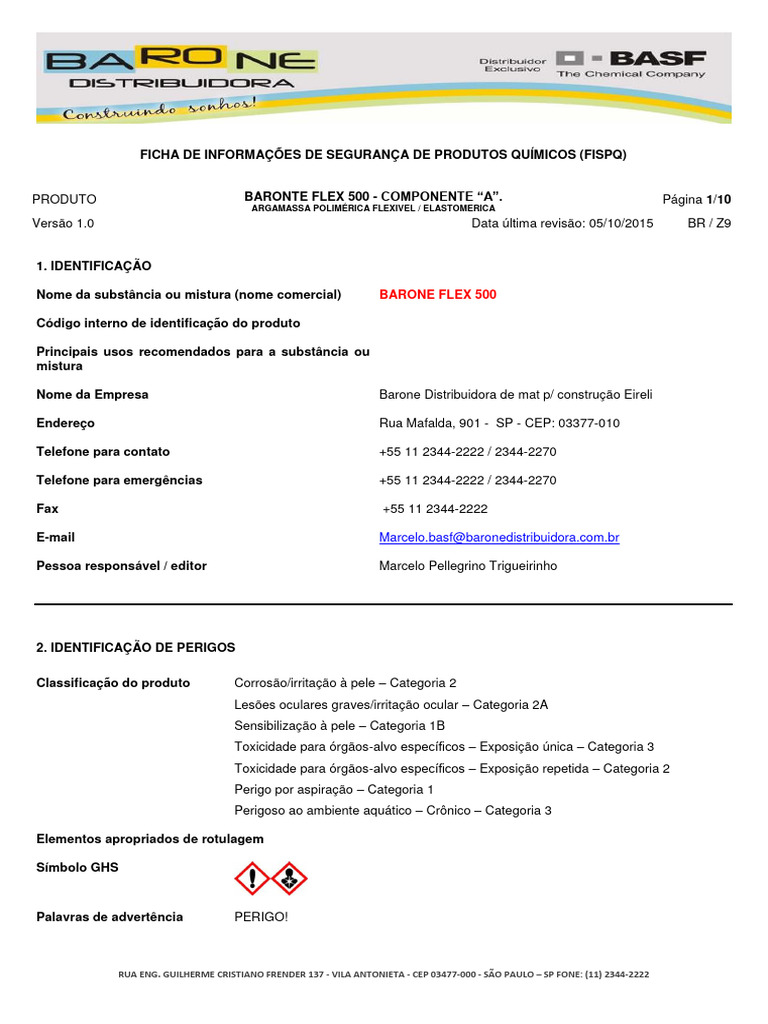 Barone - Arg. Polimérica Flexivel Elastomerica Flex 500 Comp. A | PDF