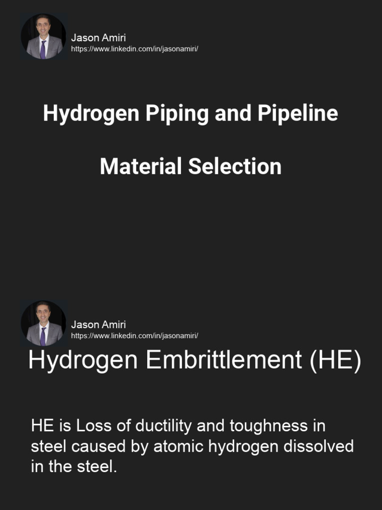 Hydrogen Piping Pipeline Material Selection | PDF | Steel | Stainless Steel