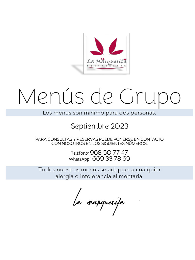 Menús Septiembre 2023 | PDF | Postres | Cocina