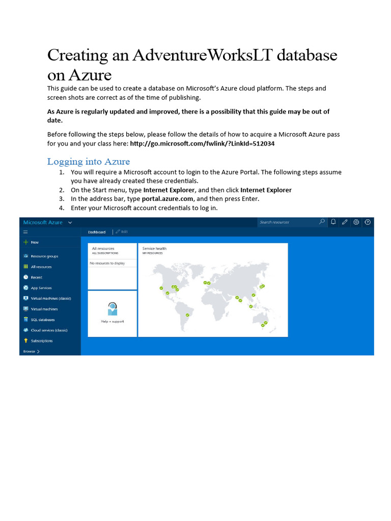 Creating An AdventureWorks Database On Azure | PDF