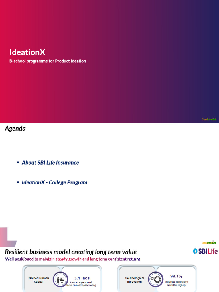 SBI Life Insurance - Ideation X - V01 - Final | PDF | Economies | Business